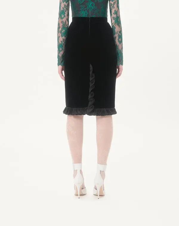 Valentino Garavani Sablé Velvet Skirt