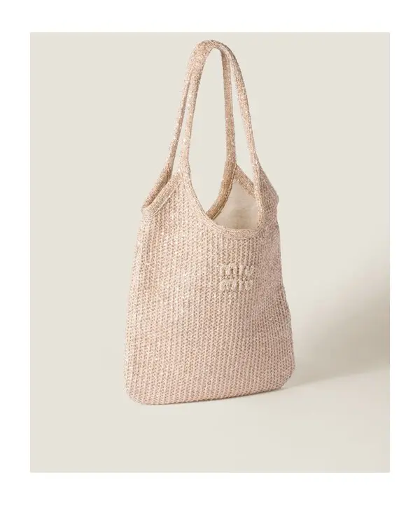 Miu Miu Sequined Mesh Tote Bag