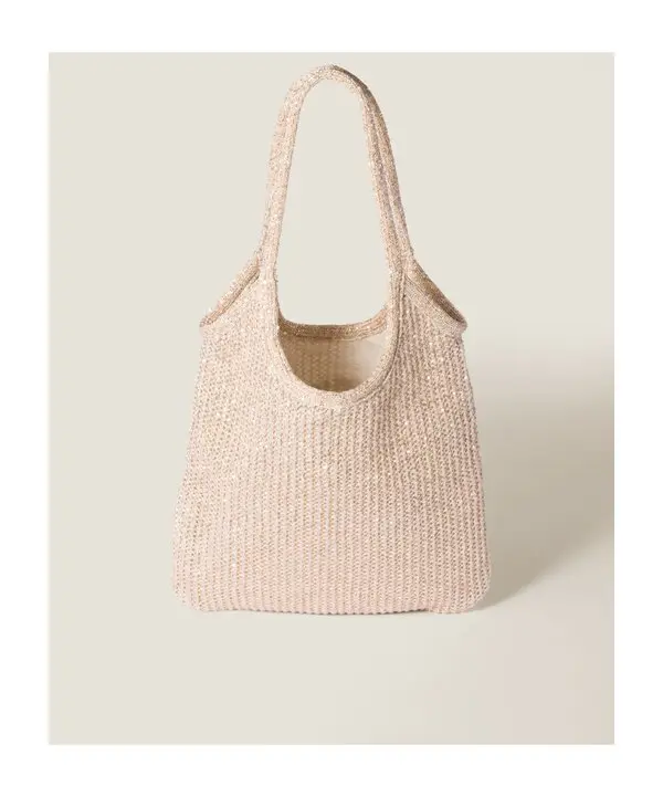 Miu Miu Sequined Mesh Tote Bag