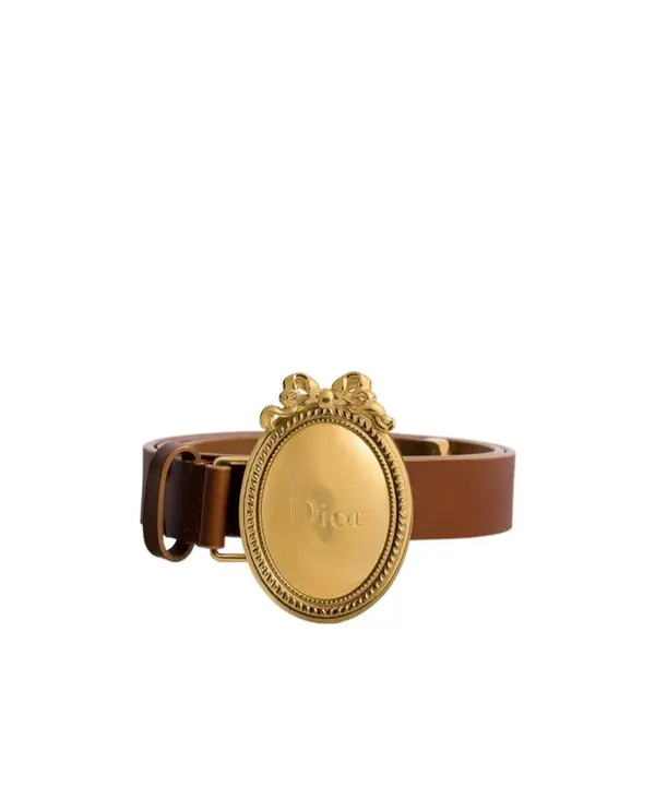 Dior Medaillon Belt With Vintage Gold-finish Metal - Yellow