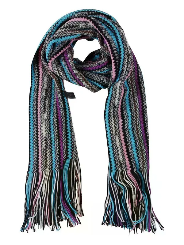 Missoni Zig Zag Fringed Scarf - Black