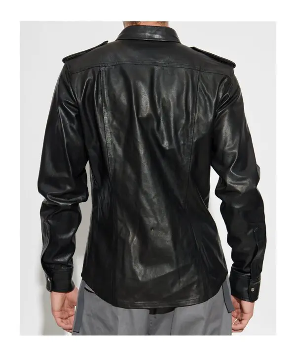Dsquared2 Chest Pocket Leather Shirt