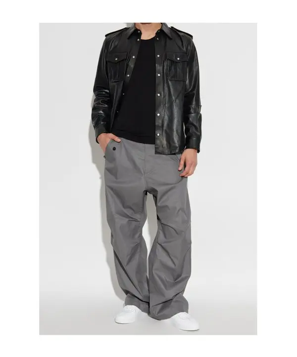 Dsquared2 Chest Pocket Leather Shirt