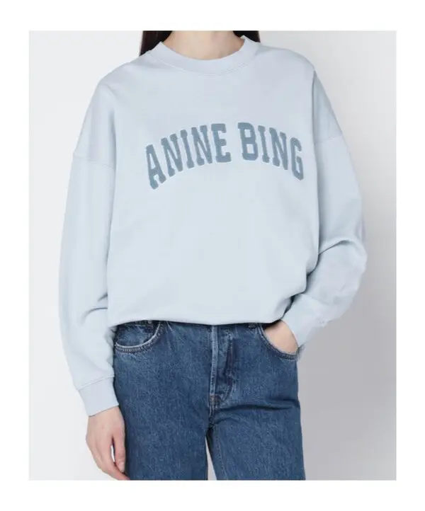 ANINE BING Miles Logo Embroidered Sweatshirt