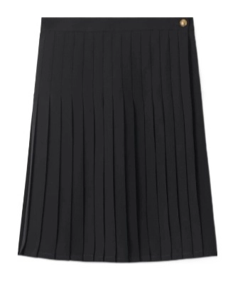 Burberry Pleated Wool Blend Midi Skirt