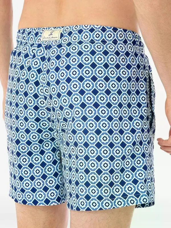 GASSA D AMANTE Geometric Print Swim Shorts