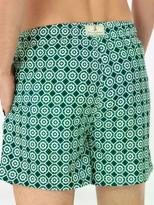 GASSA D AMANTE Geometric Print Swim Shorts