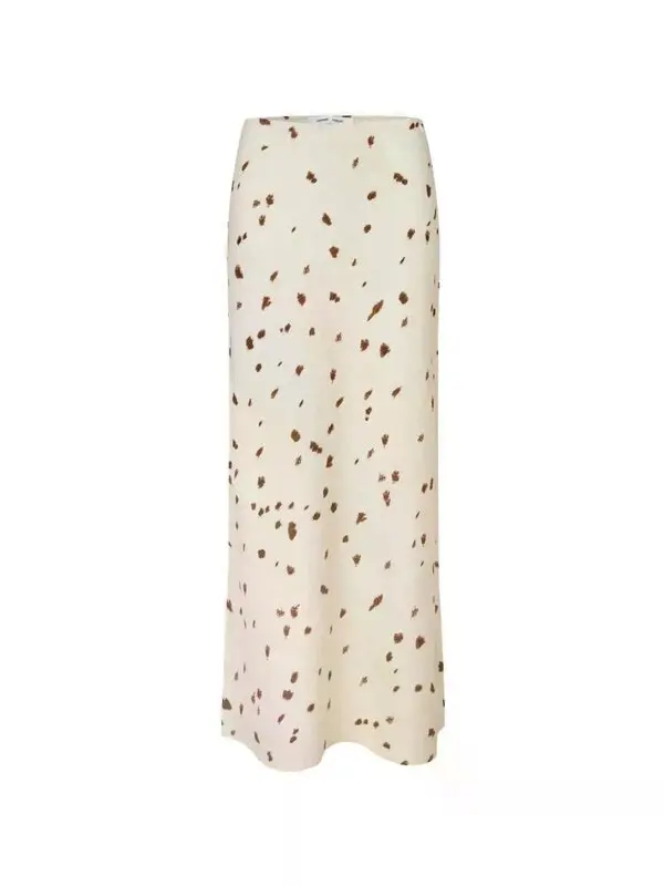 SAMSOE SAMSOE Saagneta Dot-print Linen Skirt - Neutrals