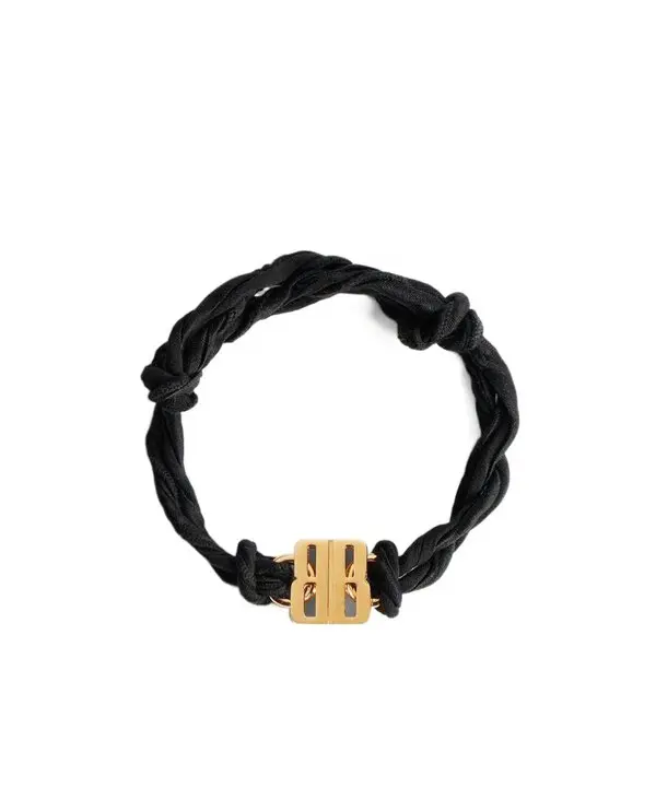 Balenciaga Nano Ribbon Bb Bracelet - Black/bright Gold