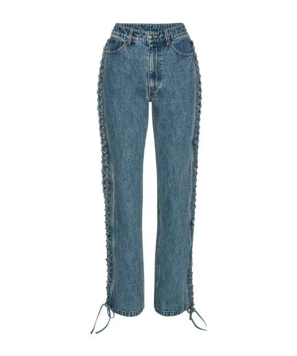 ROTATE BY BIRGER CHRISTENSEN Laced Straight-leg Jeans - Blue