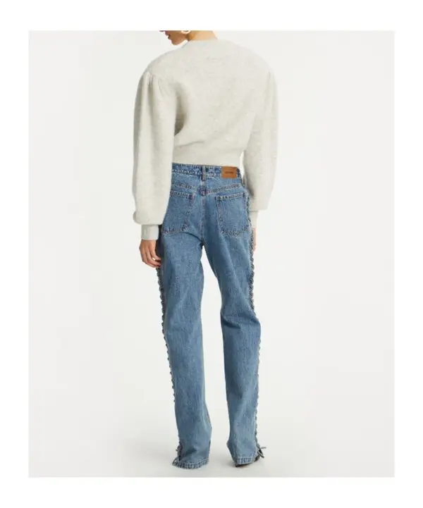 ROTATE BY BIRGER CHRISTENSEN Laced Straight-leg Jeans - Blue