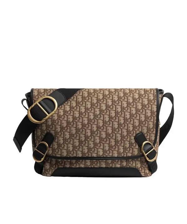 Dior Medium Messenger Bag With Flap And Cd Buckle - Brown