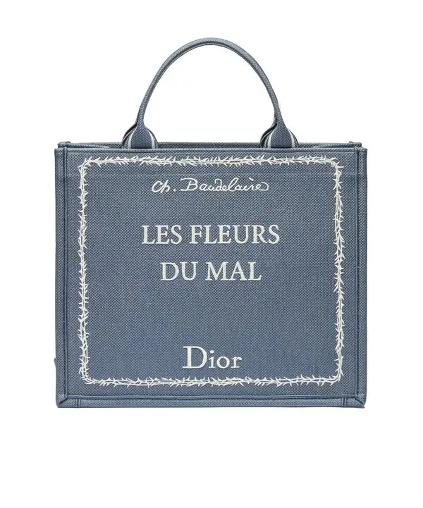 Dior Medium Book Tote - Blue And White