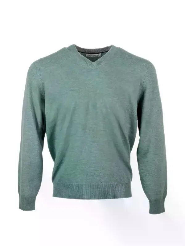 Brunello Cucinelli Cashmere V-neck Sweater - Green