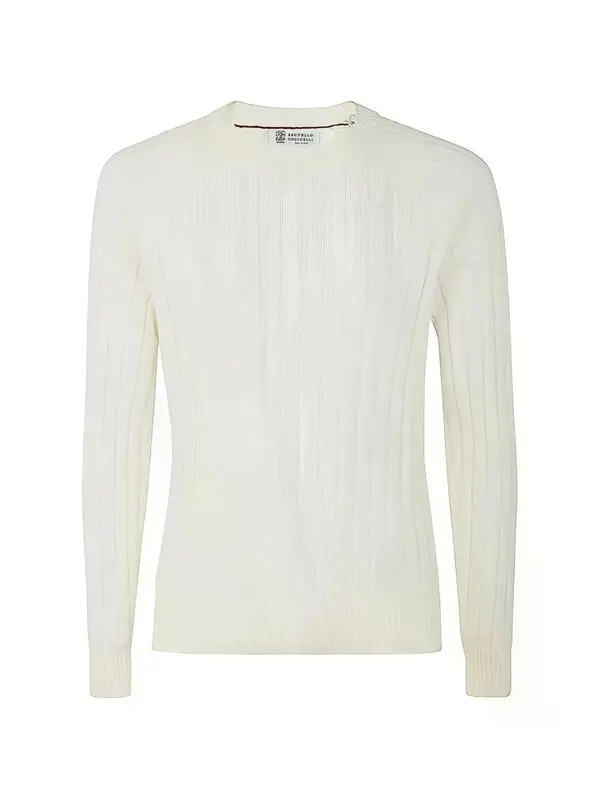Brunello Cucinelli Ribbed Knit Crew Neck Sweater