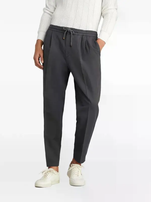 Brunello Cucinelli Drawstring Waist Double Pleat Trousers