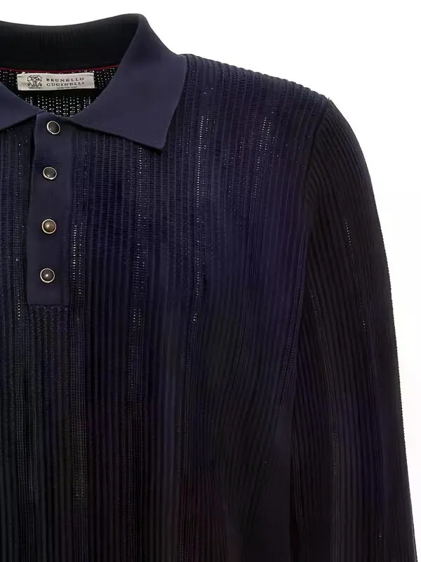 Brunello Cucinelli Ribbed-knit Polo Sweater