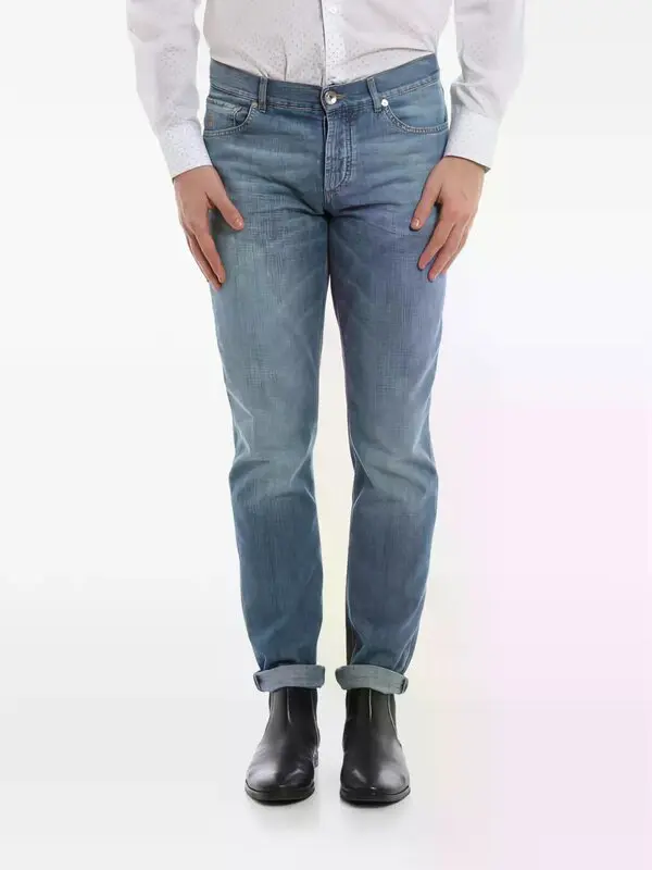Brunello Cucinelli Washed Slim-cut Jeans