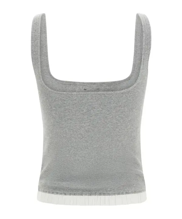 ENTIRE STUDIOS Ribbed Square Neck Tank Top - Gray