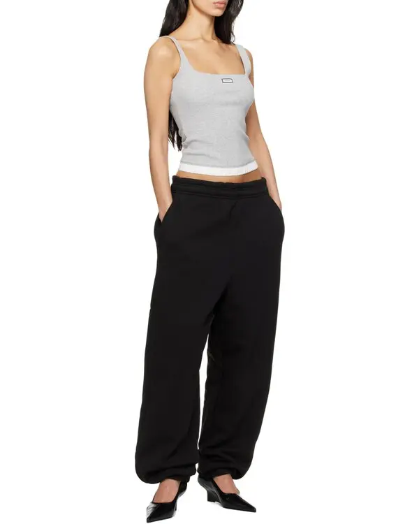 ENTIRE STUDIOS Ribbed Square Neck Tank Top - Gray