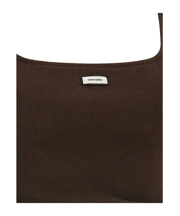 ENTIRE STUDIOS Lounge Ribbed Tank Top - Brown