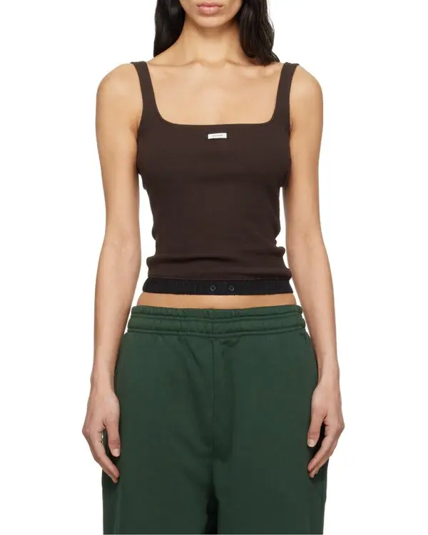 ENTIRE STUDIOS Lounge Ribbed Tank Top - Brown
