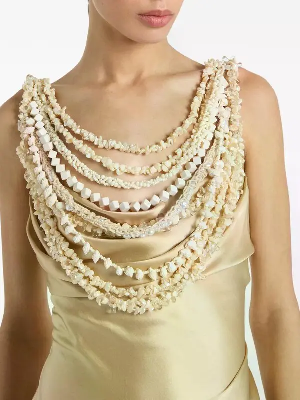 Balmain Silk Shell Embellished Maxi Dress