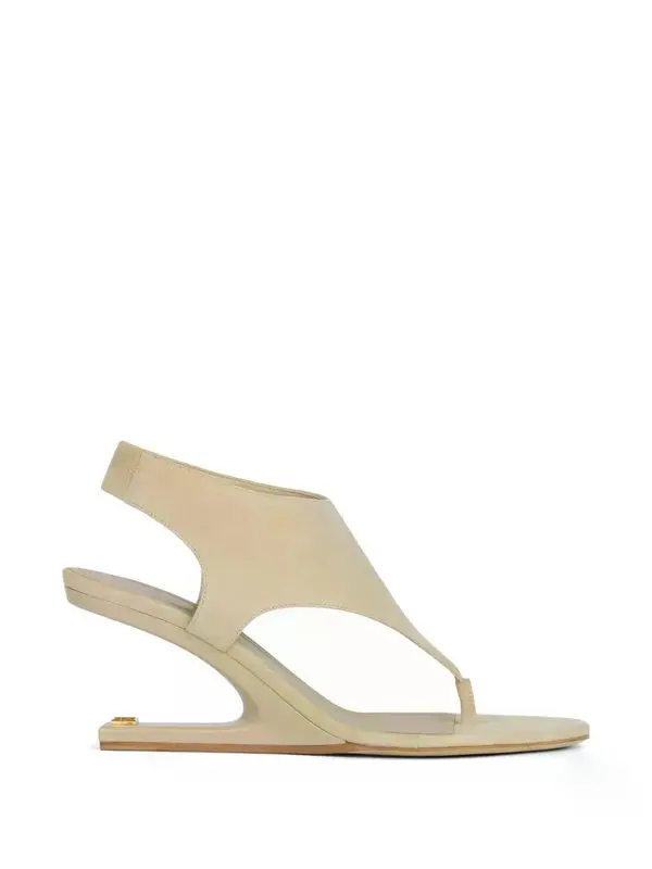 Balmain Suede Wedge Sandals