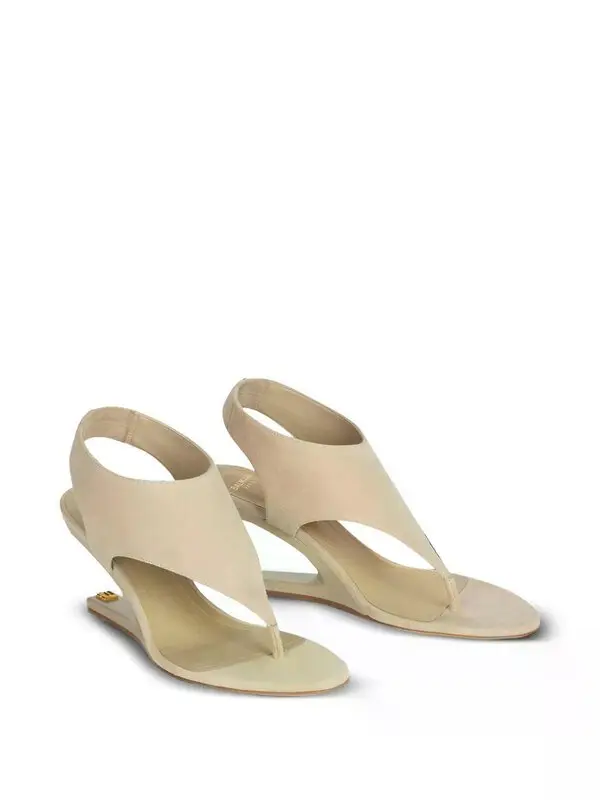 Balmain Suede Wedge Sandals
