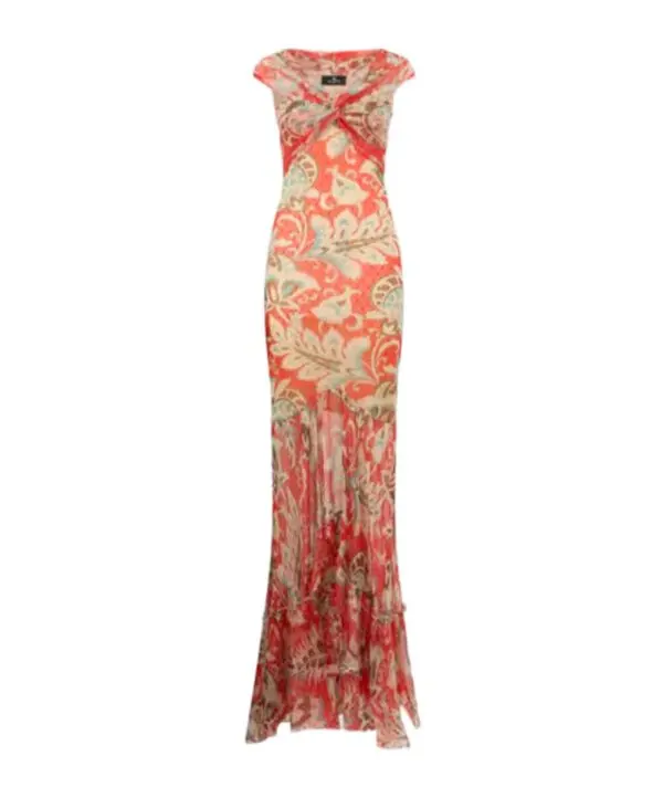 Etro Ruffled Paisley Maxi Dress