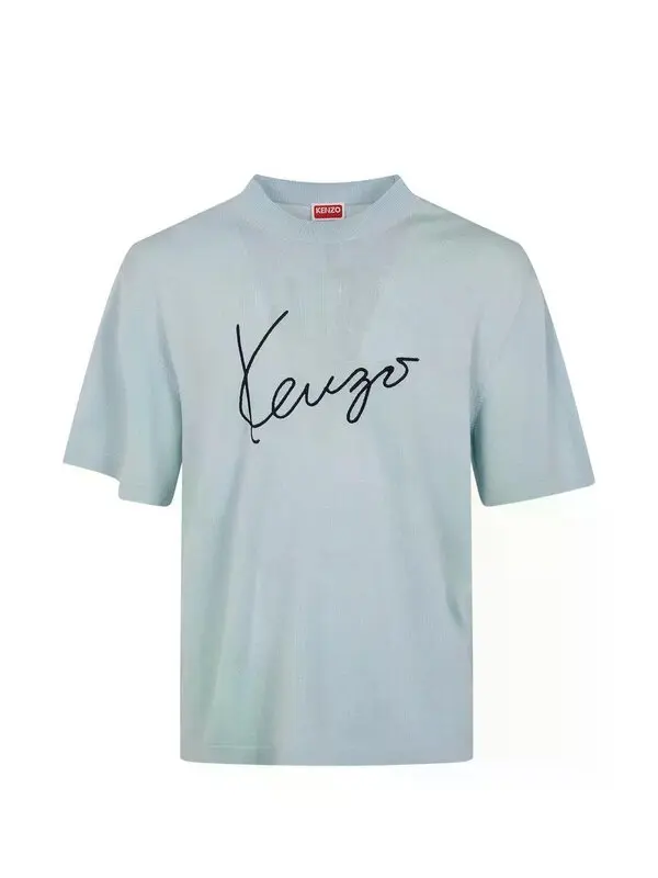 Kenzo Logo-embroidered T-shirt - Blue