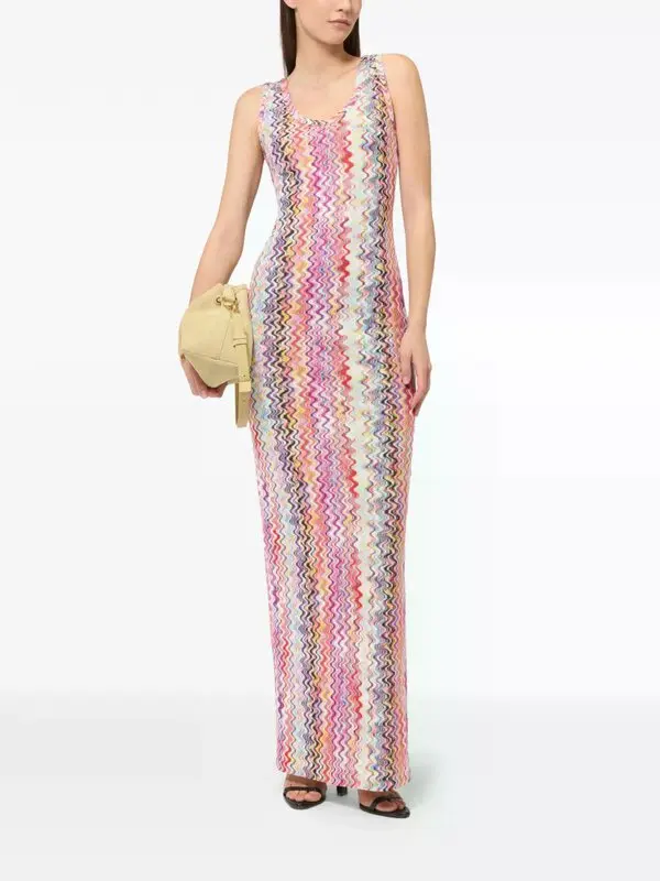 Missoni Zigzag Knit Scoop Neck Dress