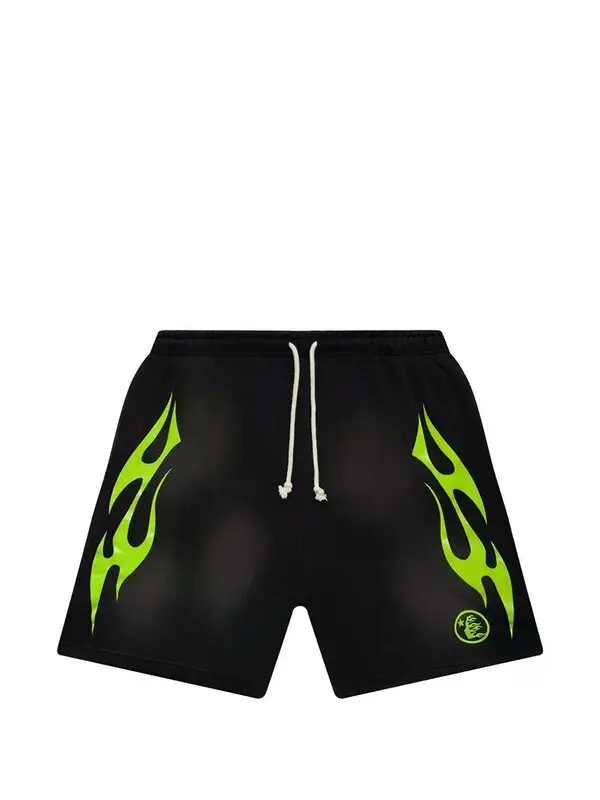 HELLSTAR Flame Print Shorts - Black