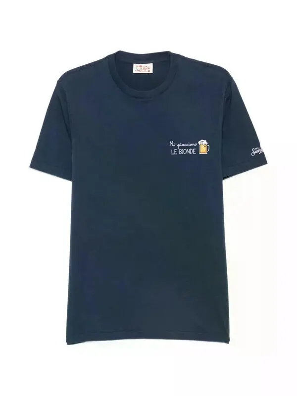 MC2 SAINT BARTH Portofino Embroidered-graphic T-shirt - Blue