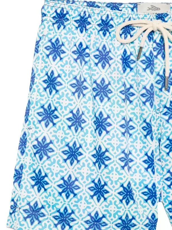 PENINSULA SWIMWEAR Geometric Print Drawstring Swim Shorts