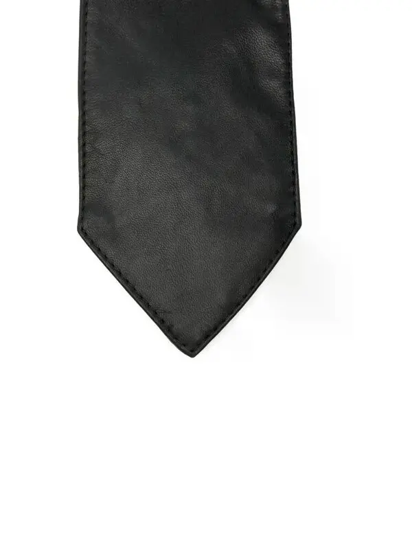 MITILIANE COUTURE Pointed-tip Leather Tie - Black