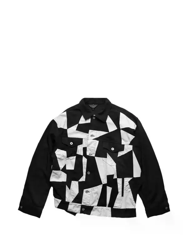 Comme Des Garçons Patchwork Twisted Denim Jacket - Black