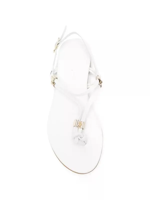 SERGIO MORETTI FIRENZE Logo Plaque T-bar Sandals