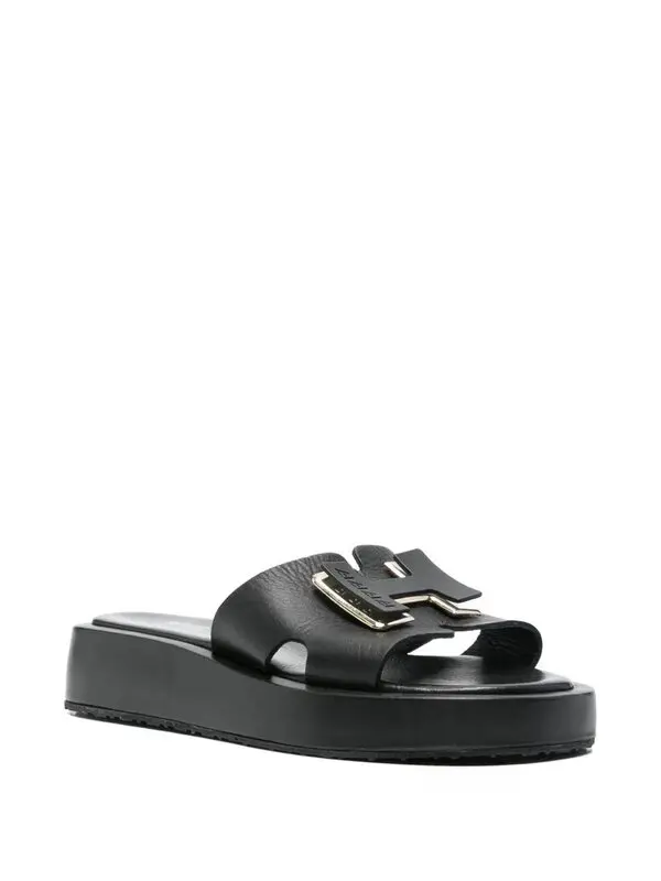 SERGIO MORETTI FIRENZE Logo Plaque Platform Sandals