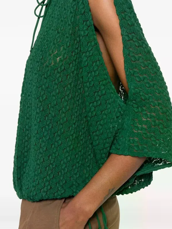 FISICO Lace-knit Slit-sleeve Top