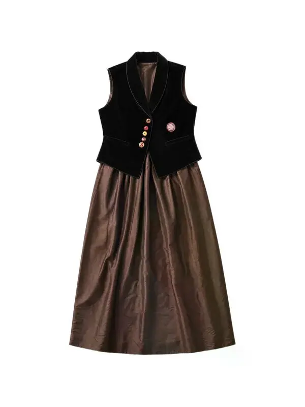 COMMUNS Velvet-panelled Shawl-lapel Jacket