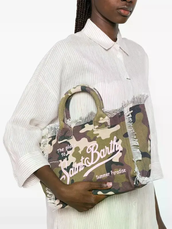 MC2 SAINT BARTH Colette Camouflage Print Tote Bag - Green