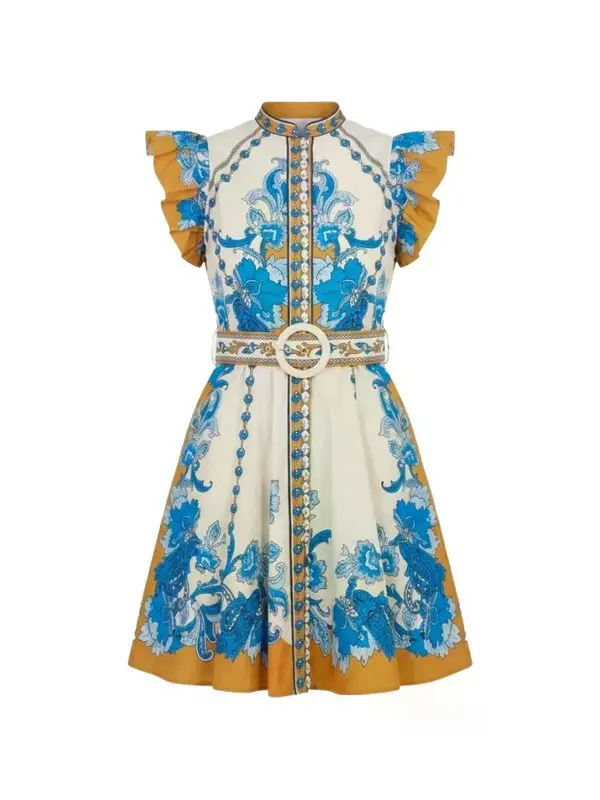 SCARLETT POPPIES Baronessa Ruffled Dress - Neutrals