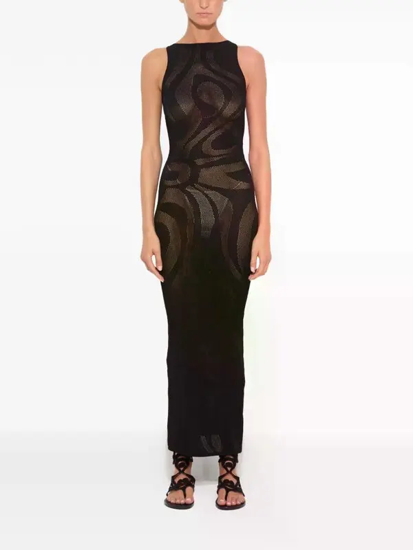 Emilio Pucci Seamless Fitted Dress In Marmo Jacquard - Black