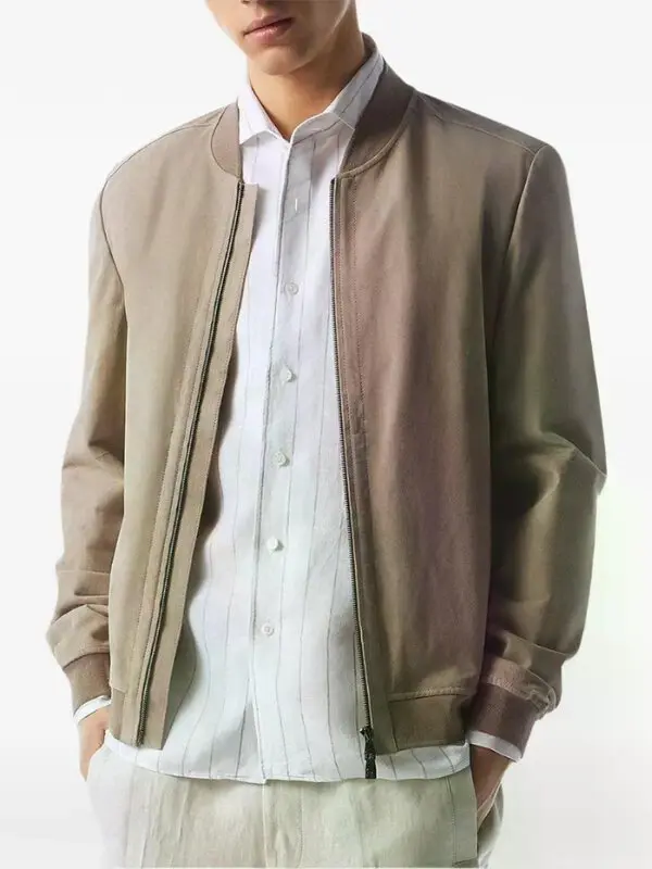 Corneliani Suede Zip-up Bomber Jacket