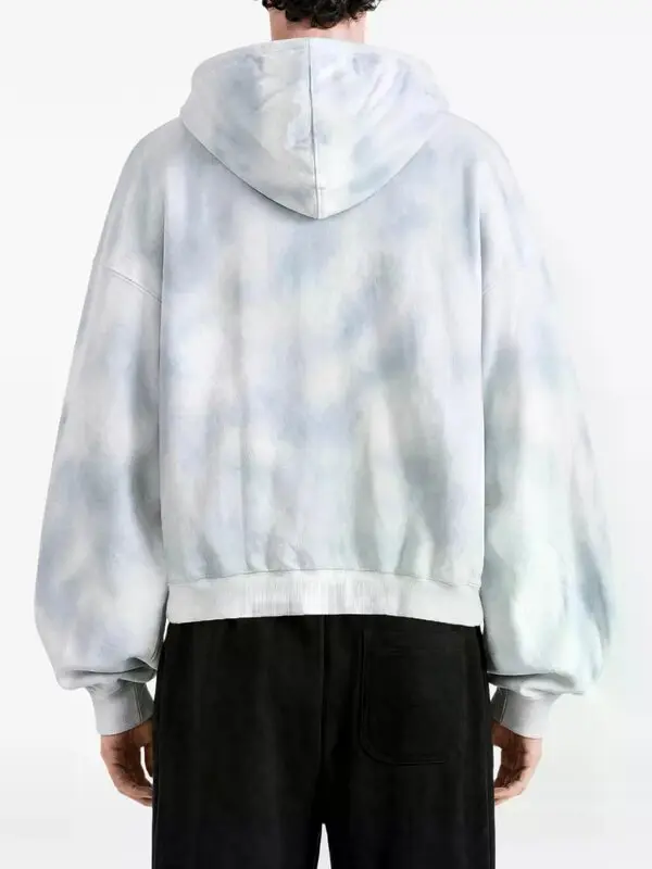 THUG CLUB Graphic Print Zip-up Hoodie - White