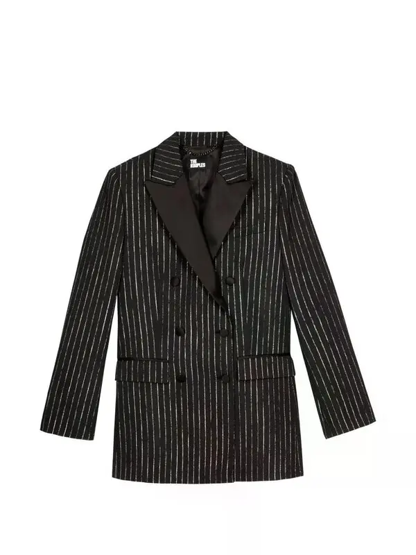 The Kooples Pinstripe Double-breasted Jacket - Black