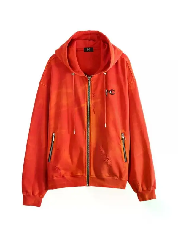 THUG CLUB Washed Zip-up Hoodie