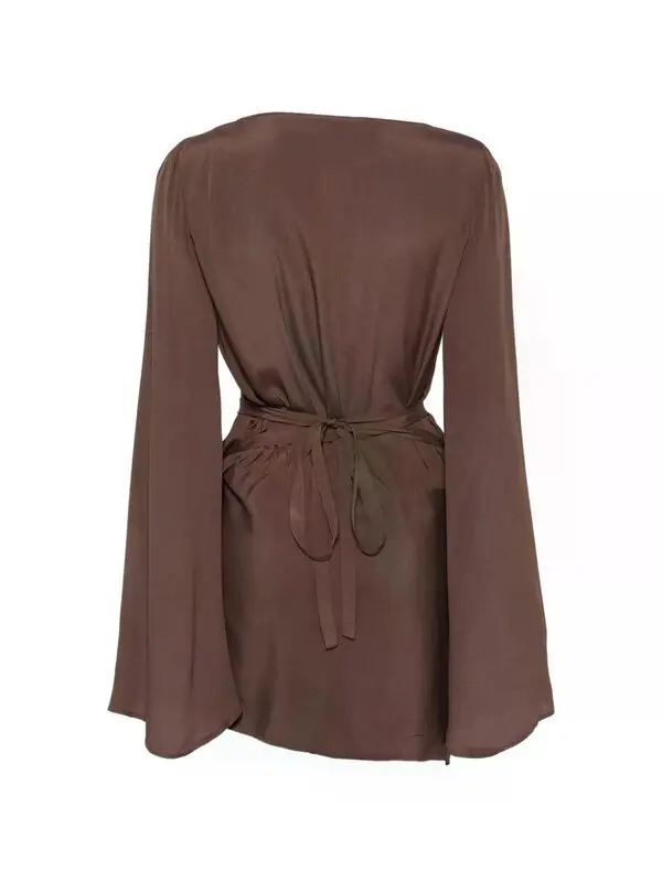 Federica Tosi Crepe Mini Dress With Keyhole Detail - Brown