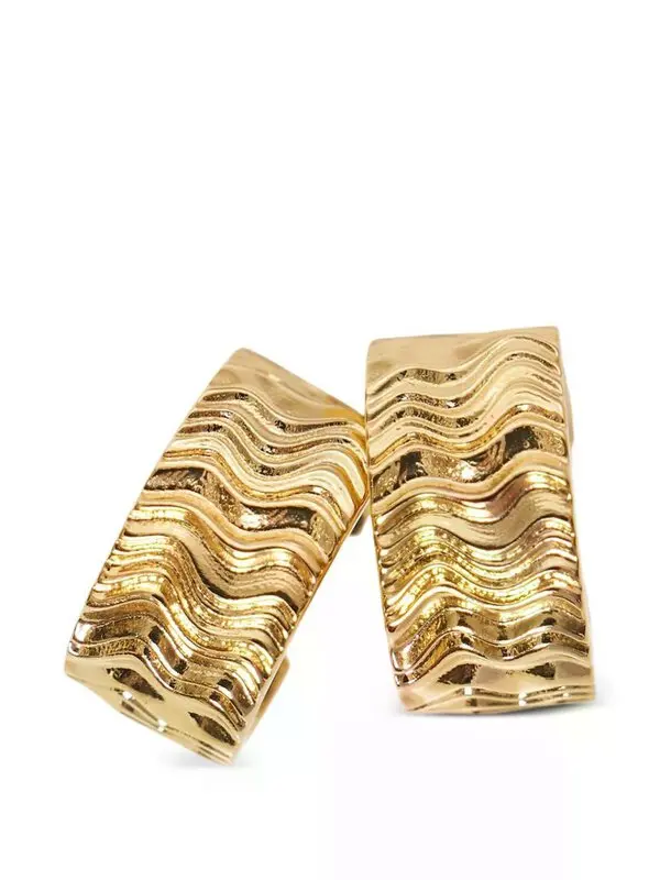 JIL SANDER Polished Wave Hoop Earrings - Gold